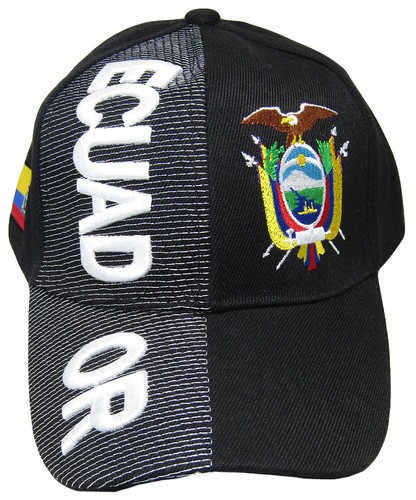 Ecuador Country Black White Letter Crest 3-D Patch On Side Embroidered ...