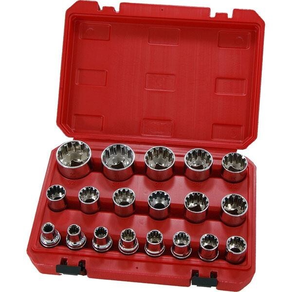 Mulit Fit Gear Lock Socket Set 1/2 Dr 19pc 8-32mm Fits Metric, AF, Hex ...