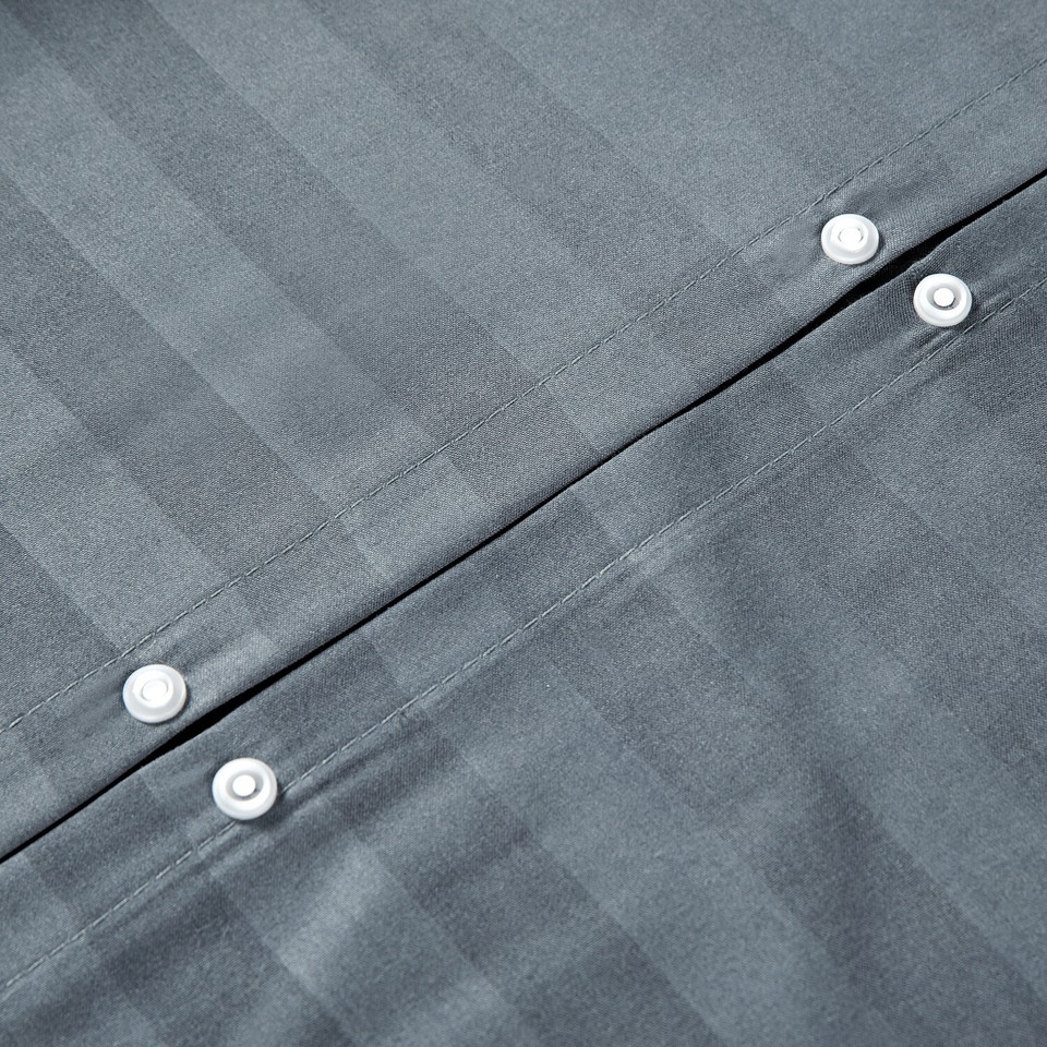 Luxury Duvet Cover Satin Stripe Bedding Set Single Double King Size ...