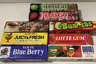 Vintage LOTTE 1990's HUGE LOT OF 8 PACKS Assorted Gum From KOREA--NOS ...