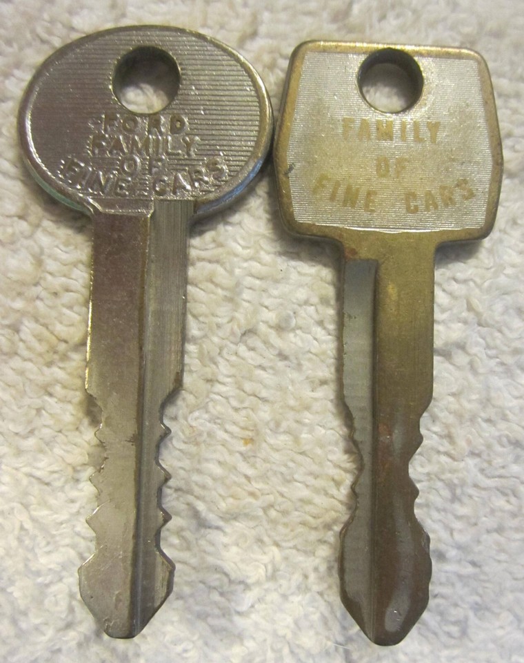 2 FORD CHROME BRASS KEYS ALL CUT,Vintage,USA auto car | eBay
