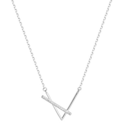 Natural Real Diamond Horizontal V-shaped Necklace For Women In 10K ...