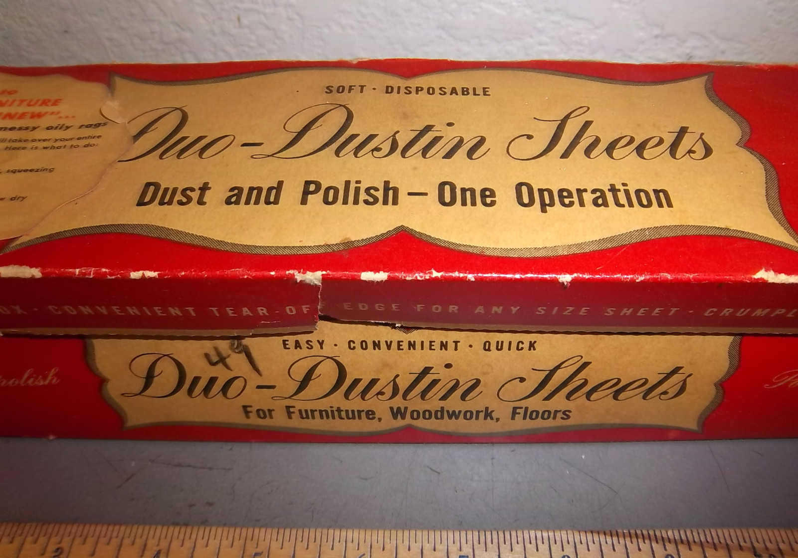 Vintage Duo Dustin Sheets box, dust & polish cloth, great colors ...