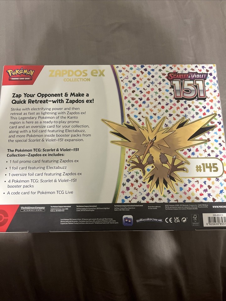 Pokemon TCG Scarlet & Violet 151 Zapdos Ex Collection (LOT OF 2 ...
