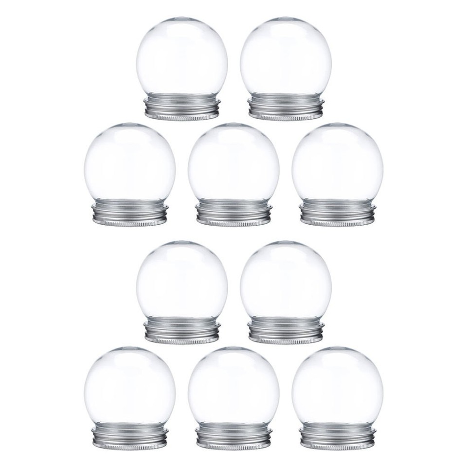 10 Pcs Diy Christmas Snow Globe Clear Plastic Fillable Balls With Screw ...