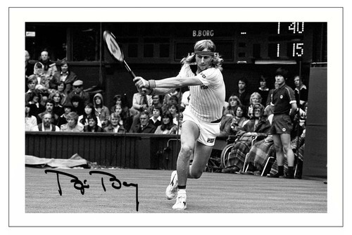 BJORN BORG Signed Autograph PHOTO Fan Gift Signature Print Wimbledon ...