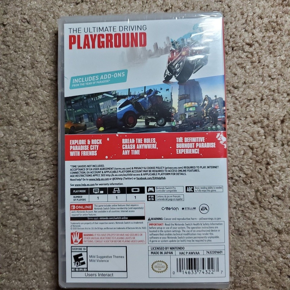 Burnout Paradise Remastered - Nintendo Switch Burn Out NEW | eBay