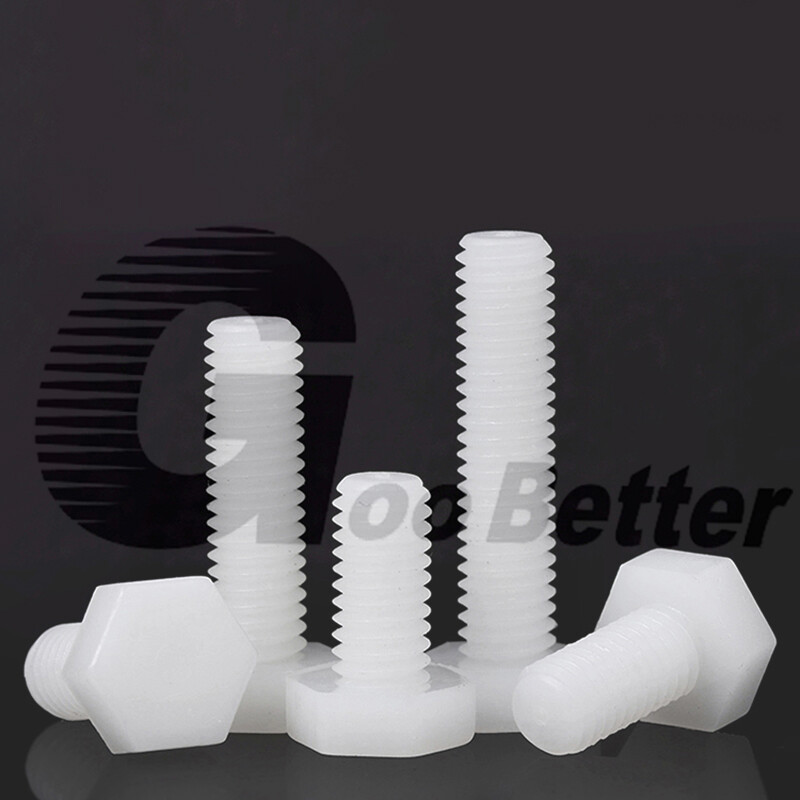M6 M8 Nylon Plastic Hex Head Bolt Fully Threaded Screws Bolts Length ...