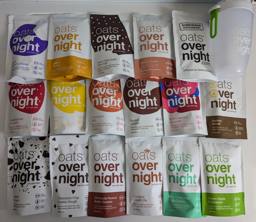 Overnight Oats BEST SELLERS Variety Bundle of 17 + Shaker Bottle + Free ...
