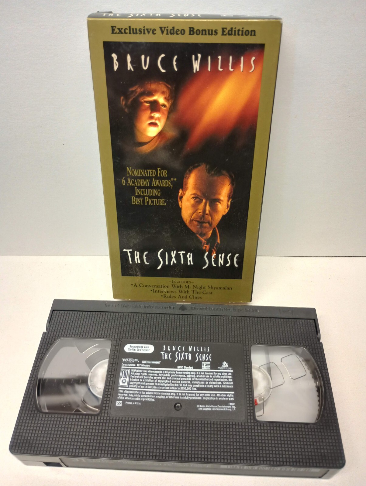 The Sixth Sense VHS 2002 Bonus Edition Vintage Bruce Willis Haley Joel ...