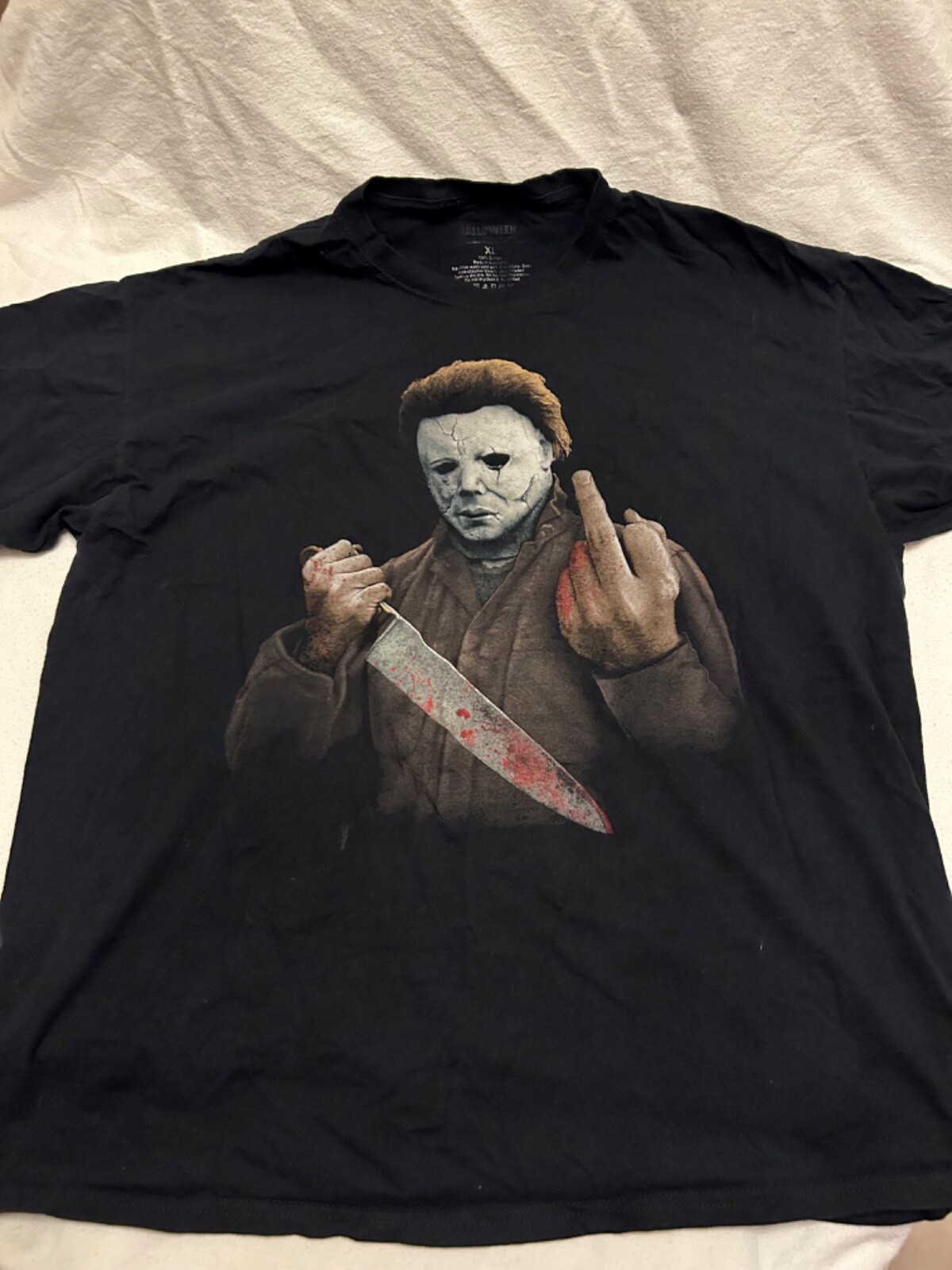Michael Myers Halloween Middle Finger Men's Tshirt Si… - Gem