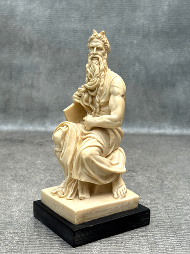 A. SANTINI ITALY MOSES MOSE MARBLE RESIN SCULPTURE FIGURINE 9" ITALIAN ...
