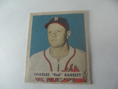U-3 1949 Bowman Baseball Card CHARLES "Red" BARRETT No. 213 Boston ...