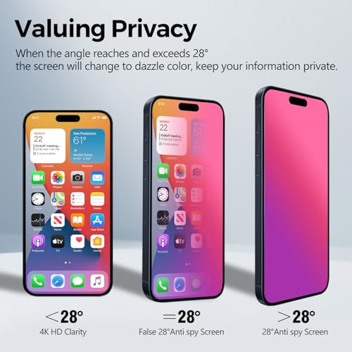 Dazzling Gradient Colorful Anti-Spy Tempered Glass Screen Protector ...