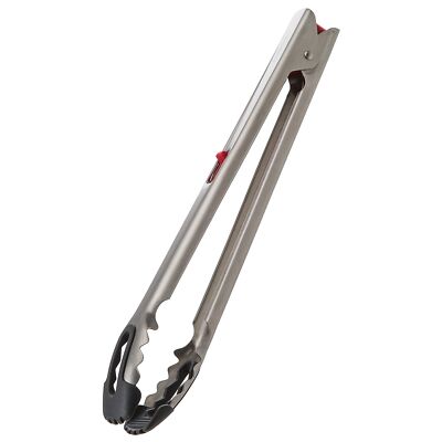 Prep Solutions 12 Inch Stainless Steel One-Handed Locking Tongs | eBay