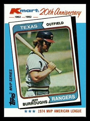 Jeff Burroughs 1982 Topps Kmart 20th Anniversary #25 Texas Rangers Mint ...