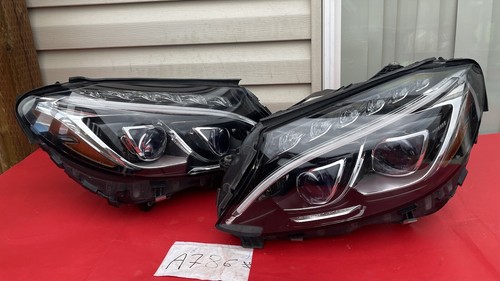 15-18 Mercedes C300 C63 C400 Convertible Dynamic Left & Right Headlight ...
