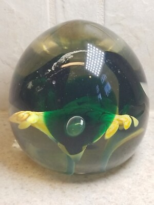 ERICKSON ART GLASS EMERALD GREEN CALLA LILY PAPERWEIGHT 3 1/2" | eBay