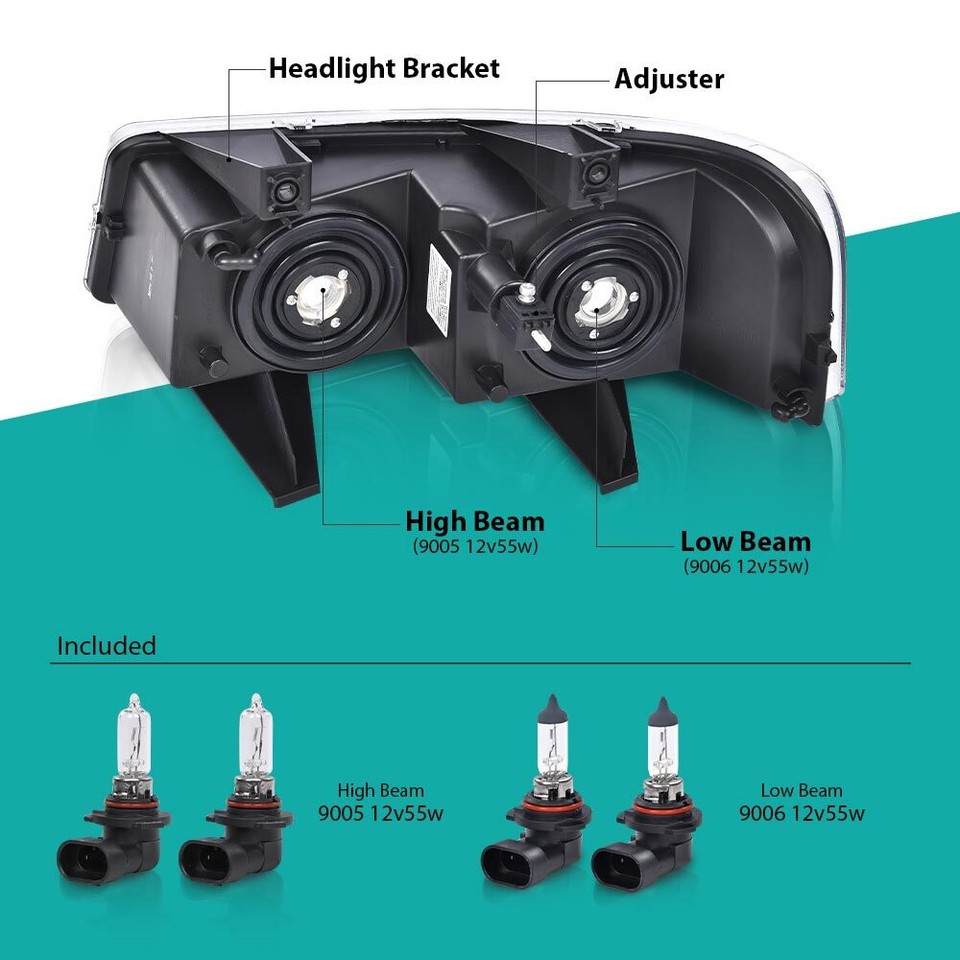 Fit For 2003-2019 Chevy Express GMC Savana Van Headlights Headlamps ...