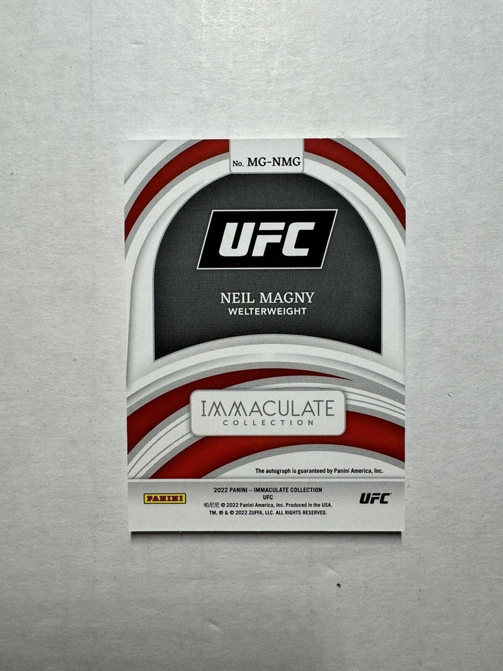 2023 Panini Immaculate UFC 2022 Update Marks of Greatness /99 Neil ...
