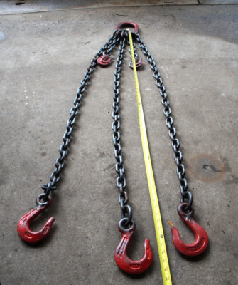 NEW 3/8" CHAIN SLING, 3-LEG 48" (4') with Adjusters, CM Herc-Alloy 10-8 ...