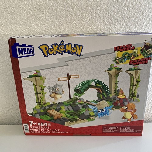 Mega POKEMON Jungle Ruins Building Set 464pcs Charmander Cubone Omanyte ...