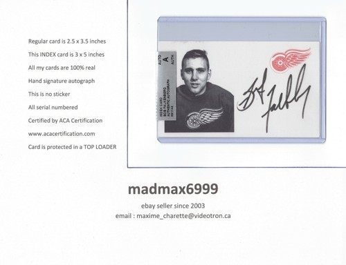 Bob Falkenberg Detroit Red Wings AUTOGRAPH AUTO SIGNED INDEX HOCKEY ...