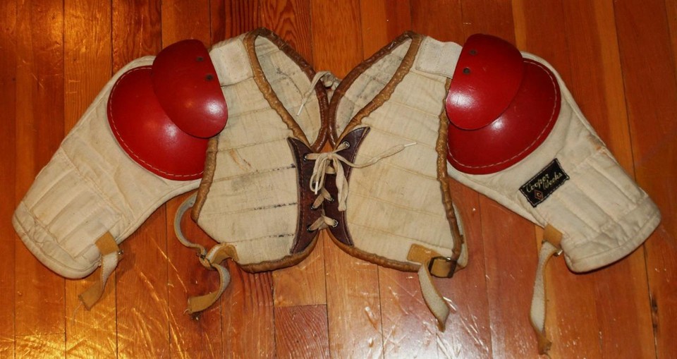 Vintage 1960's Hockey Goalie Set Cooper Weeks D&R Shoulder Pads Skates ...