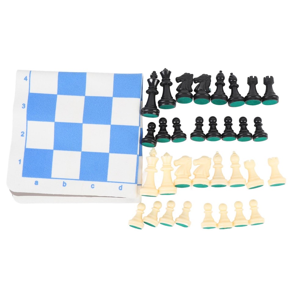 Party Party Chess Set Plastic Chess Pieces PU Blue White Chess Board ...