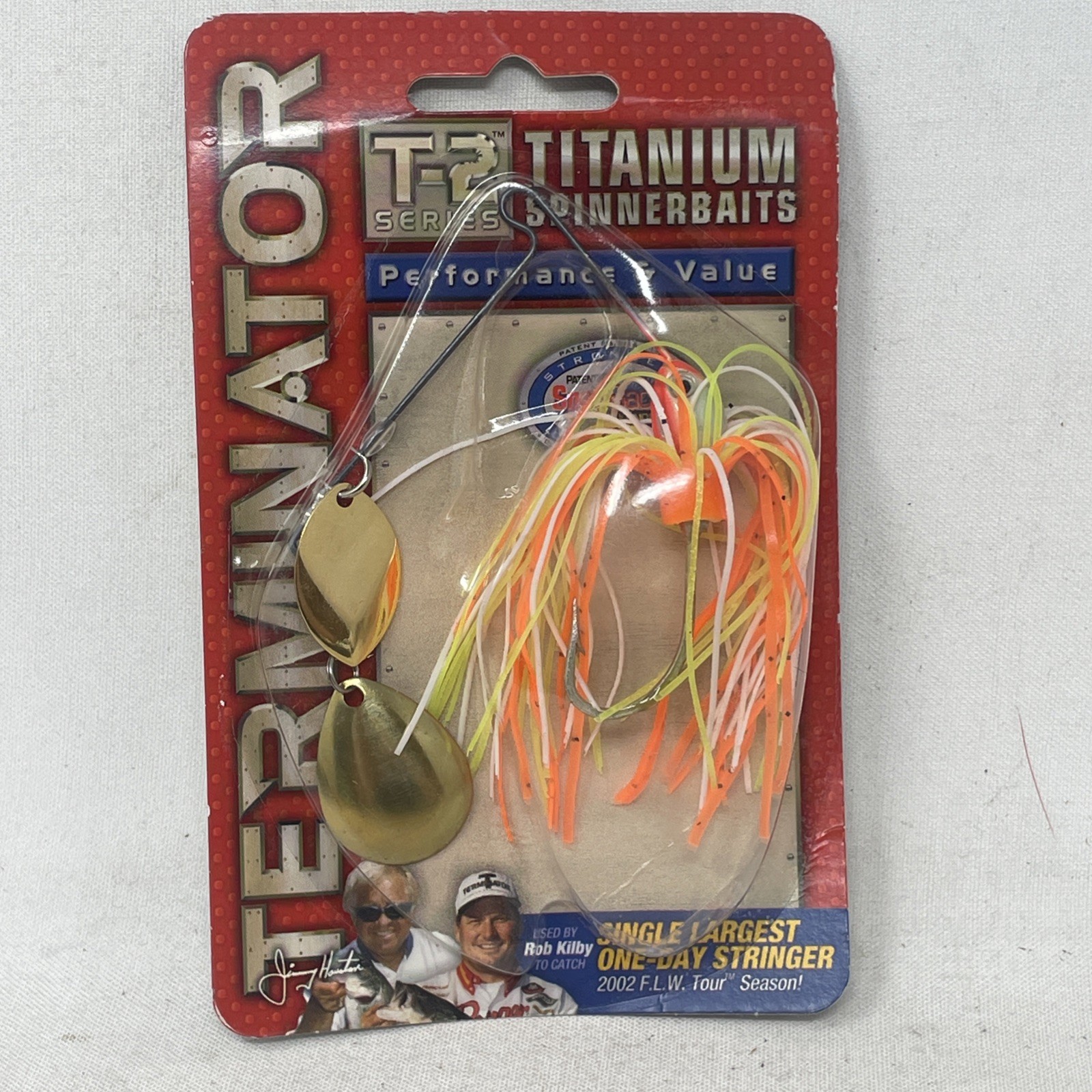 TERMINATOR T-2 TITANIUM SPINNERBAIT FLUORESCENT ORANGE COLOR 1/4OZ ...