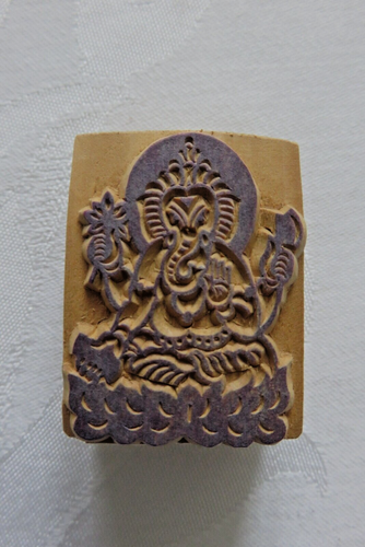 New Lord Ganesha Design Wooden Printing Stamp Seal Decorative India ...