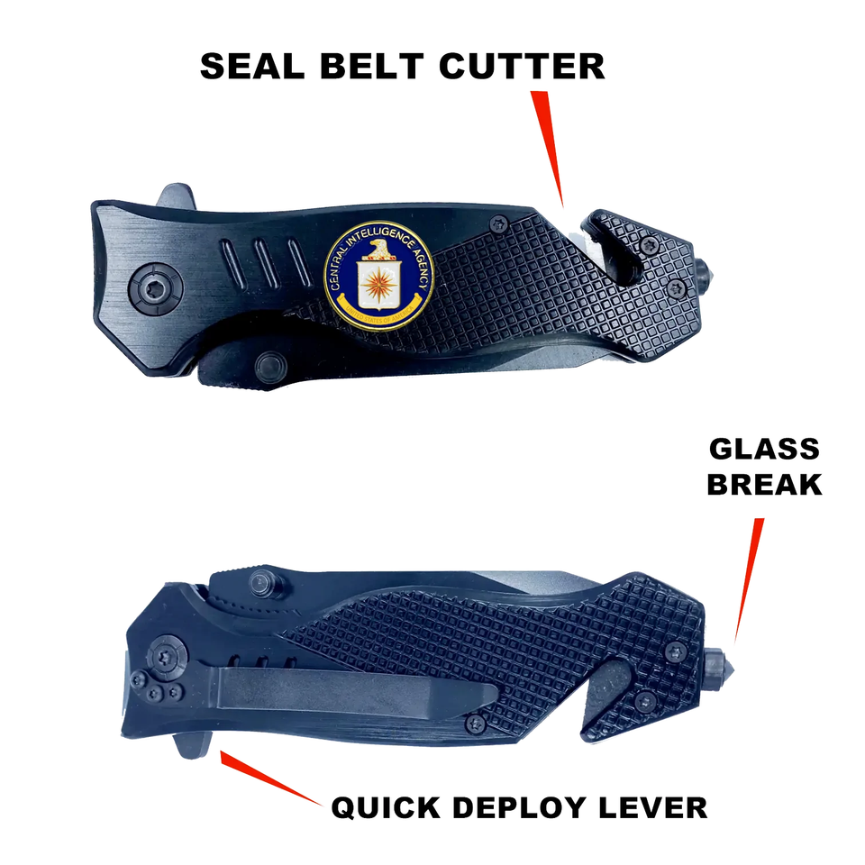 CIA Central Intelligence Agency 3-in-1 Tactical Rescue knife tool with ...
