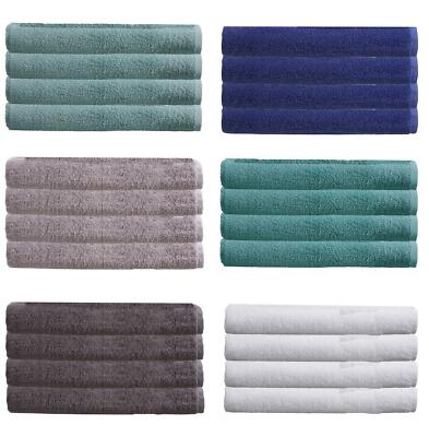 Pack Of 4 Bath Sheets Easy Care 100% Cotton Quick Dry Towels Sheet ...
