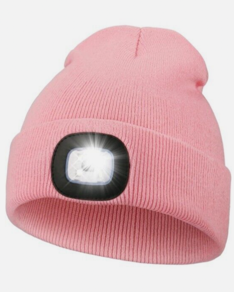 Unisex Rechargeable LED Beanie Hat Knit Winter Light Up Headlamp Cap ...