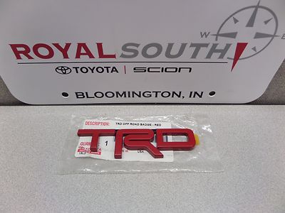 Toyota Tacoma TRD Red Emblem Badge Genuine OEM OE | eBay