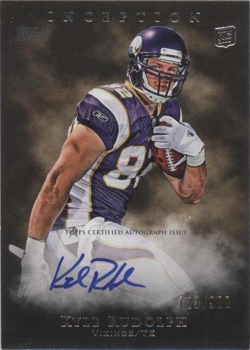 2011 Topps Inception - Kyle Rudolph #109 /900 (AU, RC) for sale online ...
