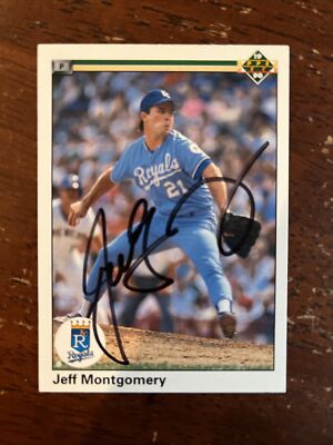 JEFF MONTGOMERY 1990 UPPER DECK AUTOGRAPHED SIGNED AUTO BASEBALL CARD ...