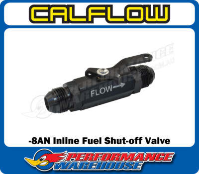-8AN Billet Alumin Inline Fuel Shut-off Valve W/Cable Lever Black CAL ...