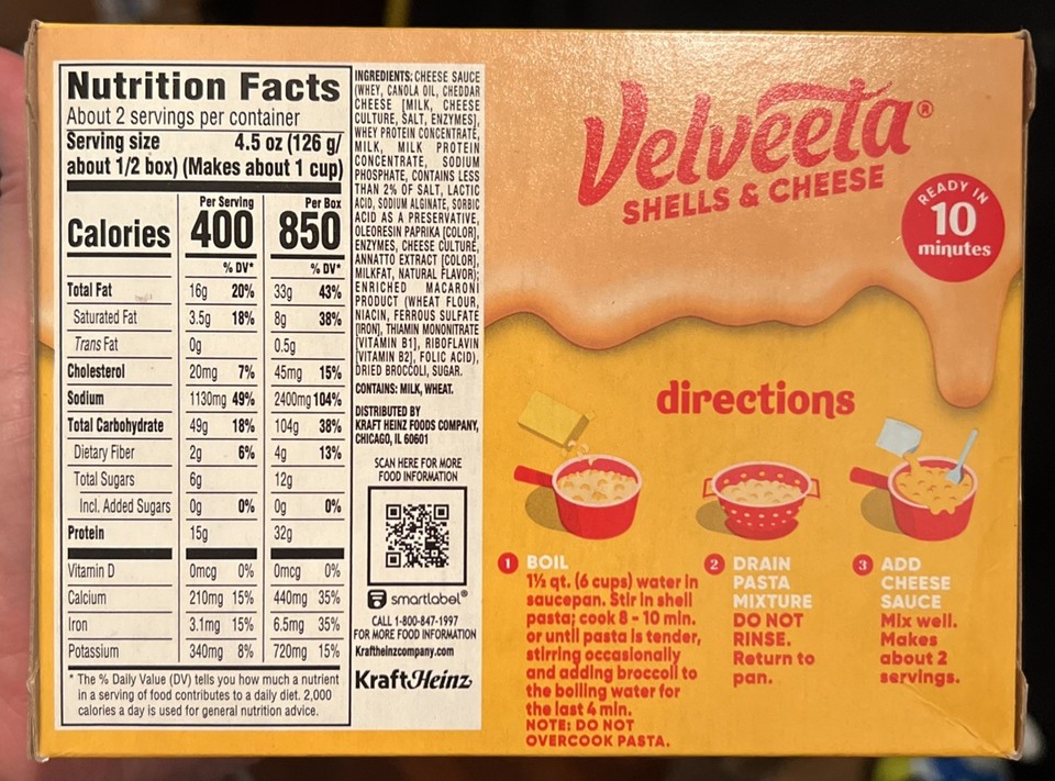 Wholesale Velveeta Broccoli Shells & Cheese Macaroni & Cheese Dinner 9. ...