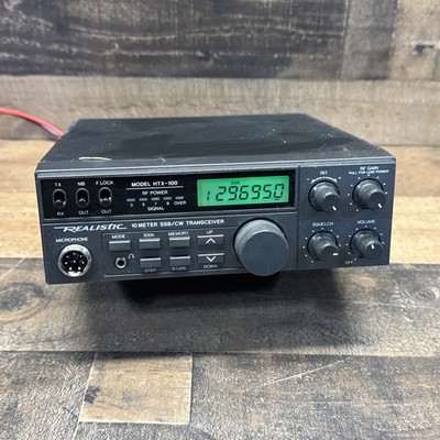 Realistic HTX-100 10 meter ham radio transceiver working, with mic and ...