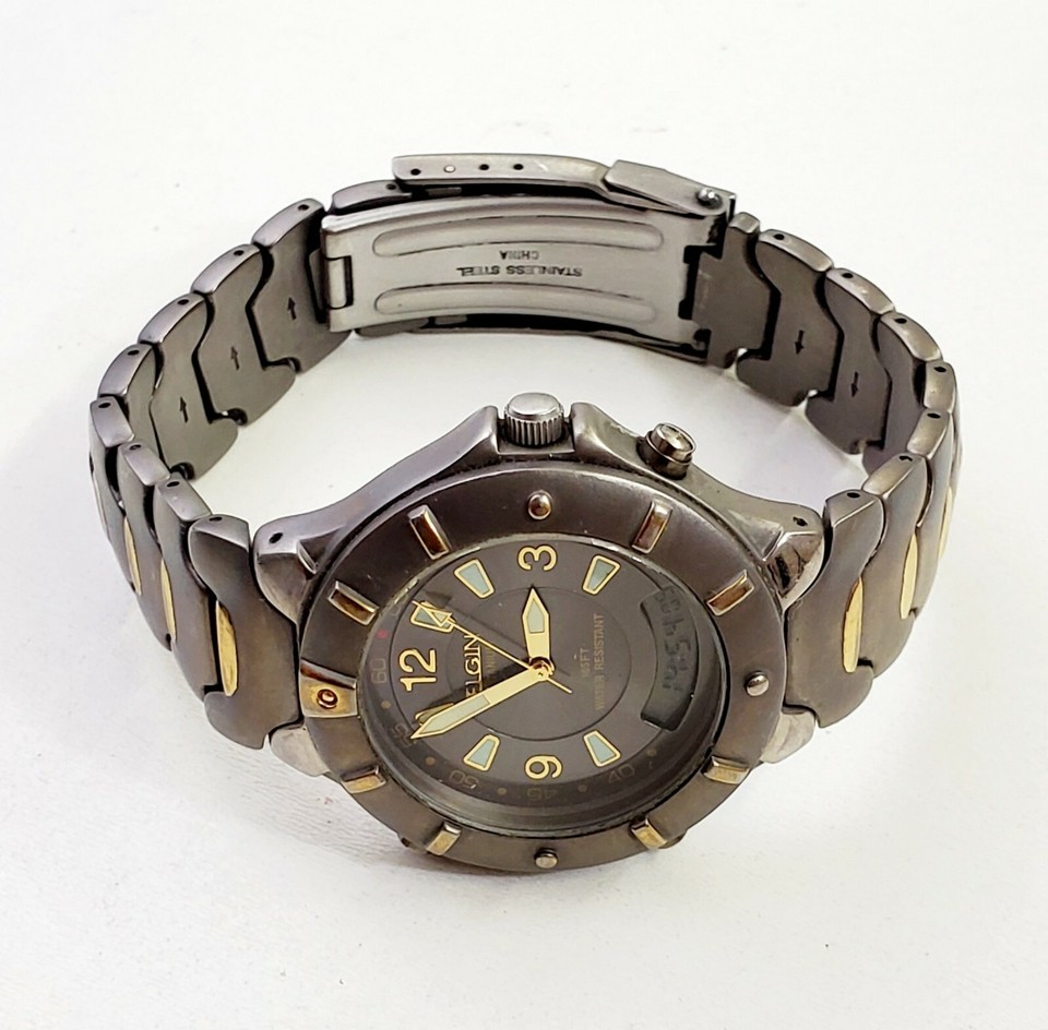 RARE,UNIQUE Men's TITANIUM ANALOG-DIGITAL Watch ELGIN FH205 | eBay
