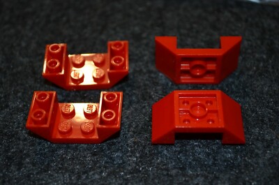 (4) 2x4 Red Double Inverted Slope / Hull Bricks ~ Lego ~ NEW ~ | eBay