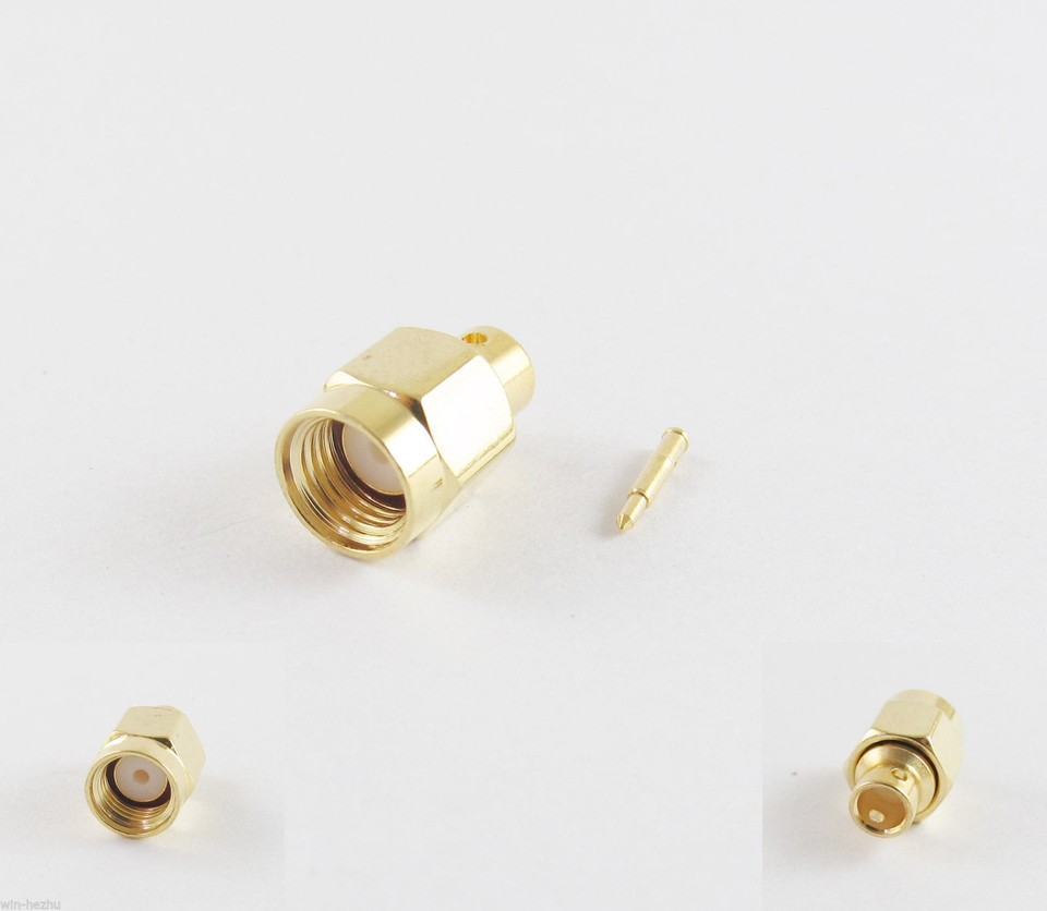 10pcs SMA Male Plug Solder For Semi-Rigid RG402 0.141" Cable RF ...