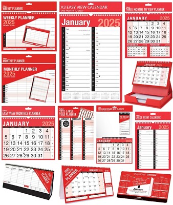 2025 Wall Calendar Slim Calender, A4 Large Month to View, Easy View ...