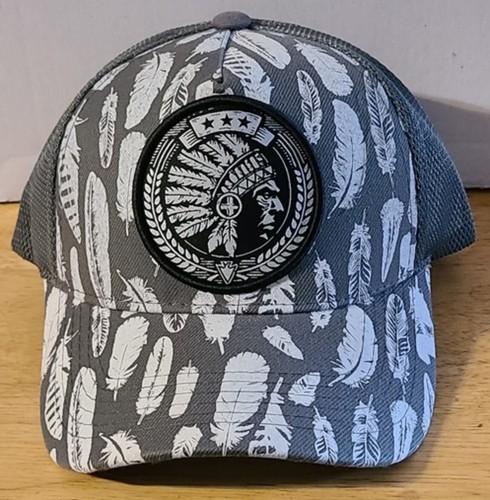 INDIAN CHIEF FEATHERS NATIVE PRIDE SNAPBACK MESH BACK BASEBALL CAP ( GRAY ) | eBay