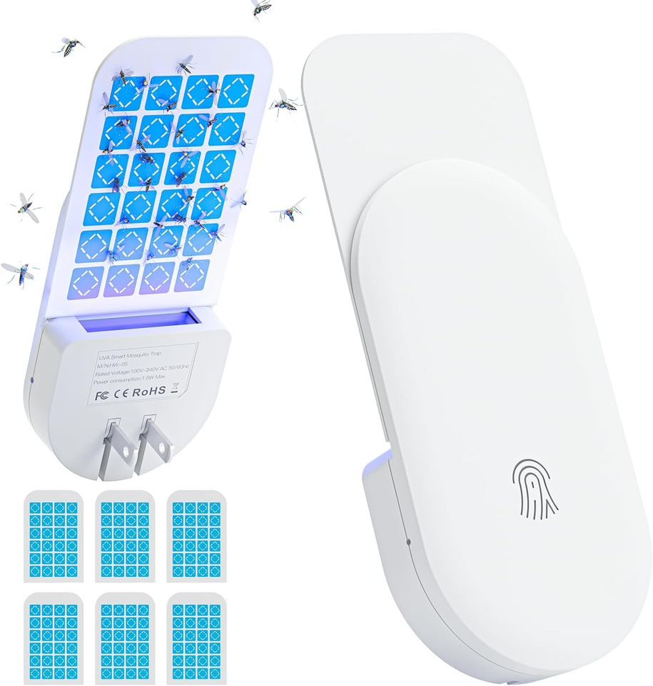 Flying Insect Trap, 2 in 1 Indoor Plug-In Fruit Fly Trap, 1 Trap White ...