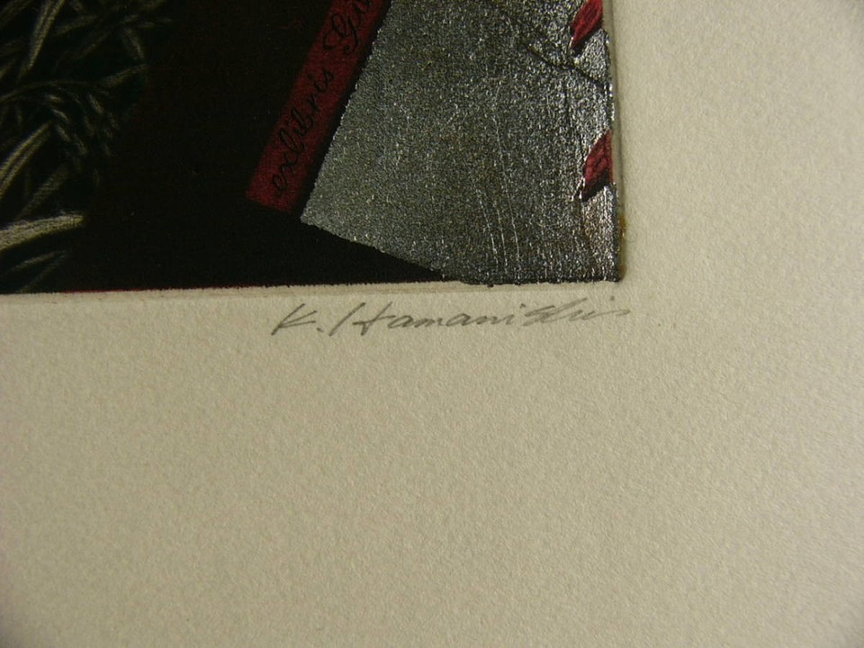 Katsunori Hamanishi Copperplate Ex Libris Bookplate Signed Japan ...