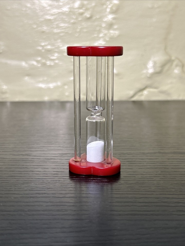 Vintage Cherry Red Bakelite Hourglass Egg Timer Lucite Rods Game Timer ...