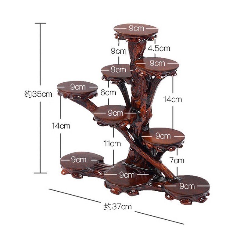 big Wooden Tree Display Rack Stand Craft Art Statue Base Holder Planter ...