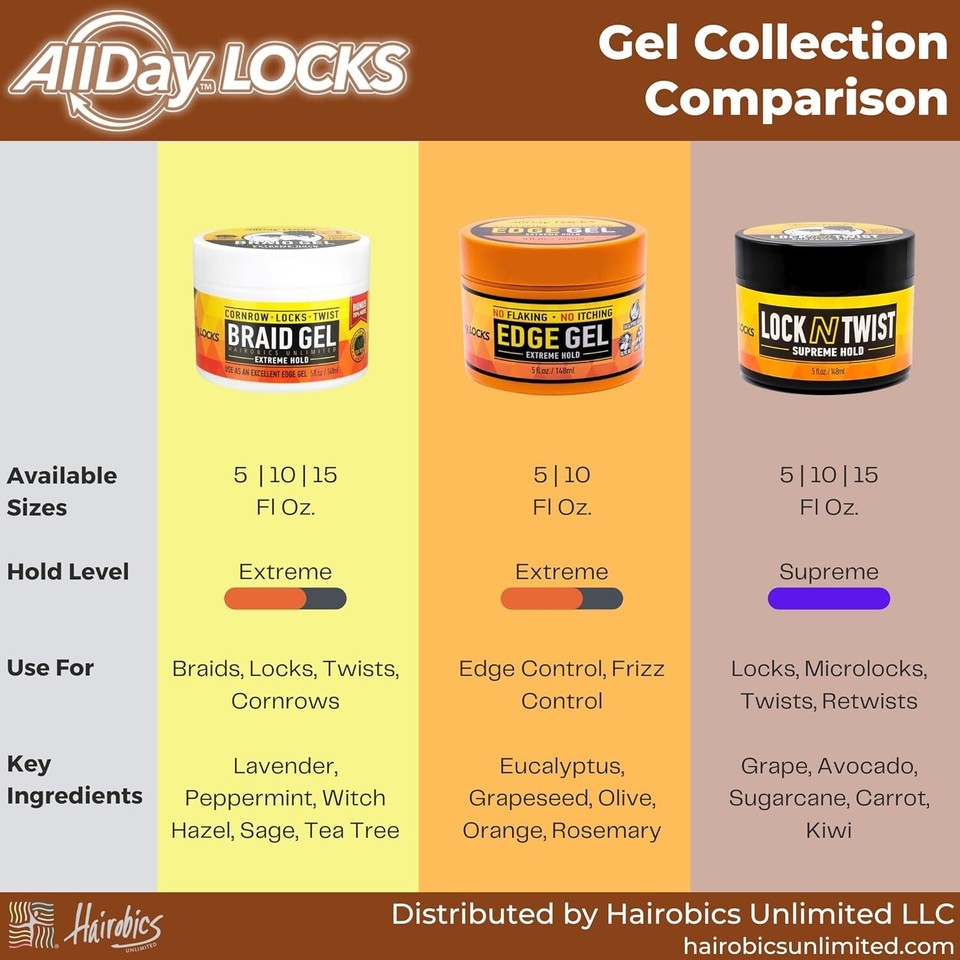All Day Lock N Twist Supreme Hold Braiding Gel 10oz | eBay